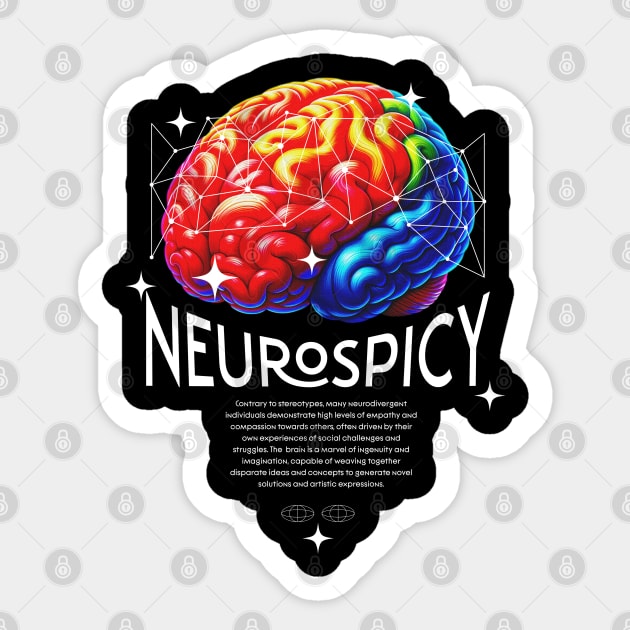 Neurospicy - Neurodiverse Brain and Awareness - Mental Health Awareness - Sticker | TeePublic